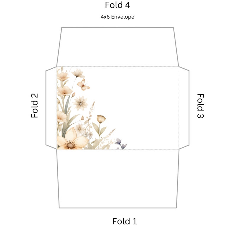 Printable Stationery Whimsical Boho Flowers With Envelope Pack, Lined ...