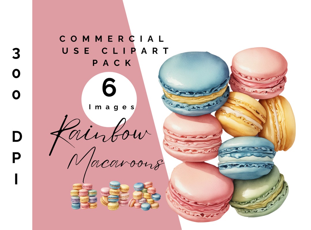 Macaroon Clipart Pack Rainbow Perfect for Kids Party Invitations ...