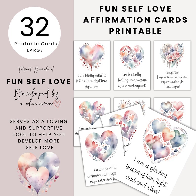 Printable Self-love Affirmation Cards: Daily Inspiration for Positive ...