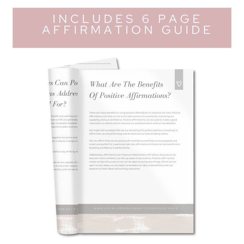 365 Daily Affirmation Cards Printable – Heart-themed Inspirational ...