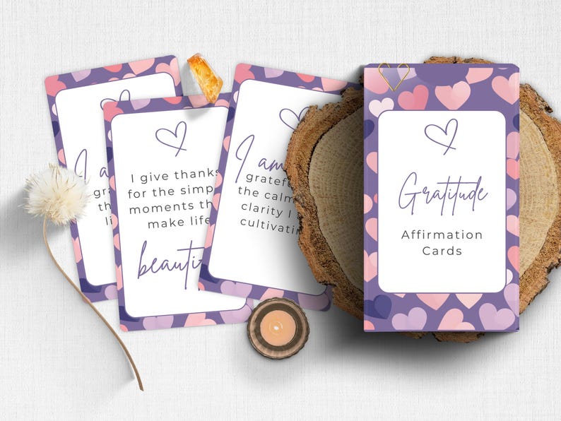 Printable Gratitude Affirmation Cards - 52 Daily Positivity ...