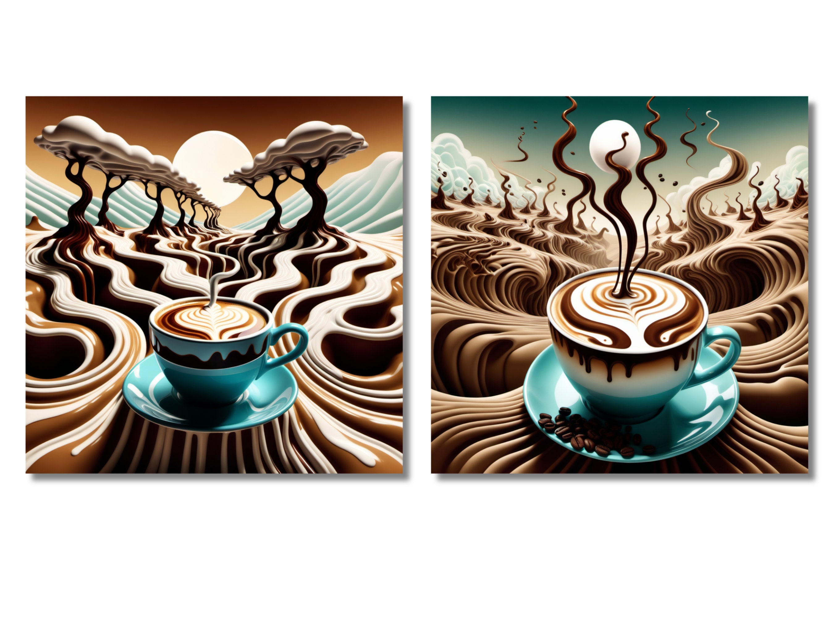 Abstract Coffee Art Clipart Pack Coffee PNG Coffee Wall Art Coffee ...