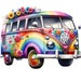 VW Bus Clipart Clipart, Boho Hippie Watercolor Volkswagen, Van Life ...