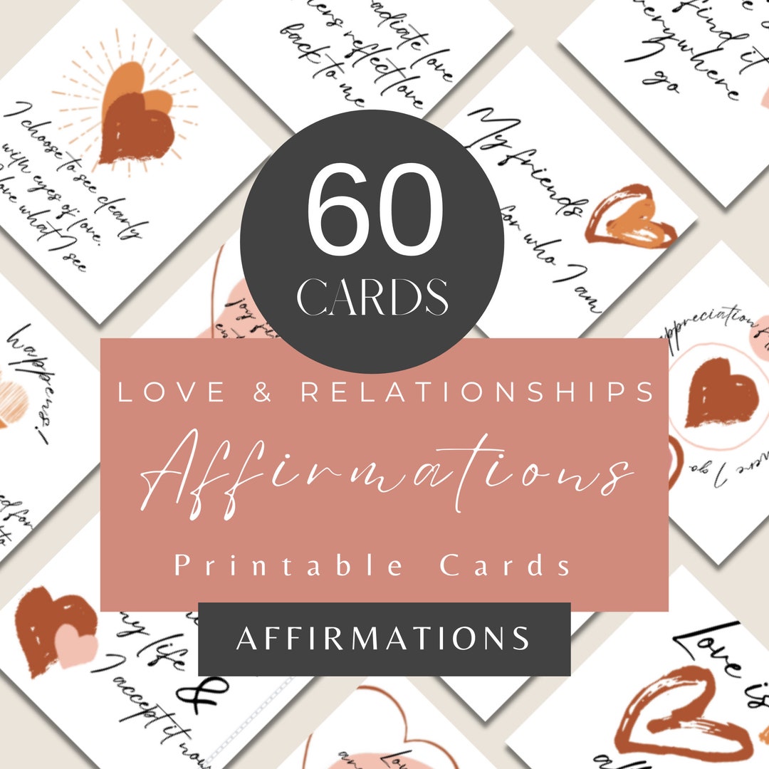 Love & Relationship Affirmation Cards: Printable Motivational ...