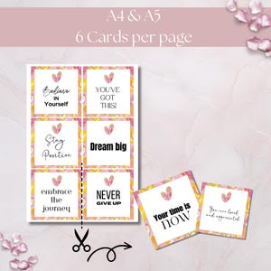 96 Pink Heart Affirmation Cards: Daily Inspiration (PDF) - Etsy