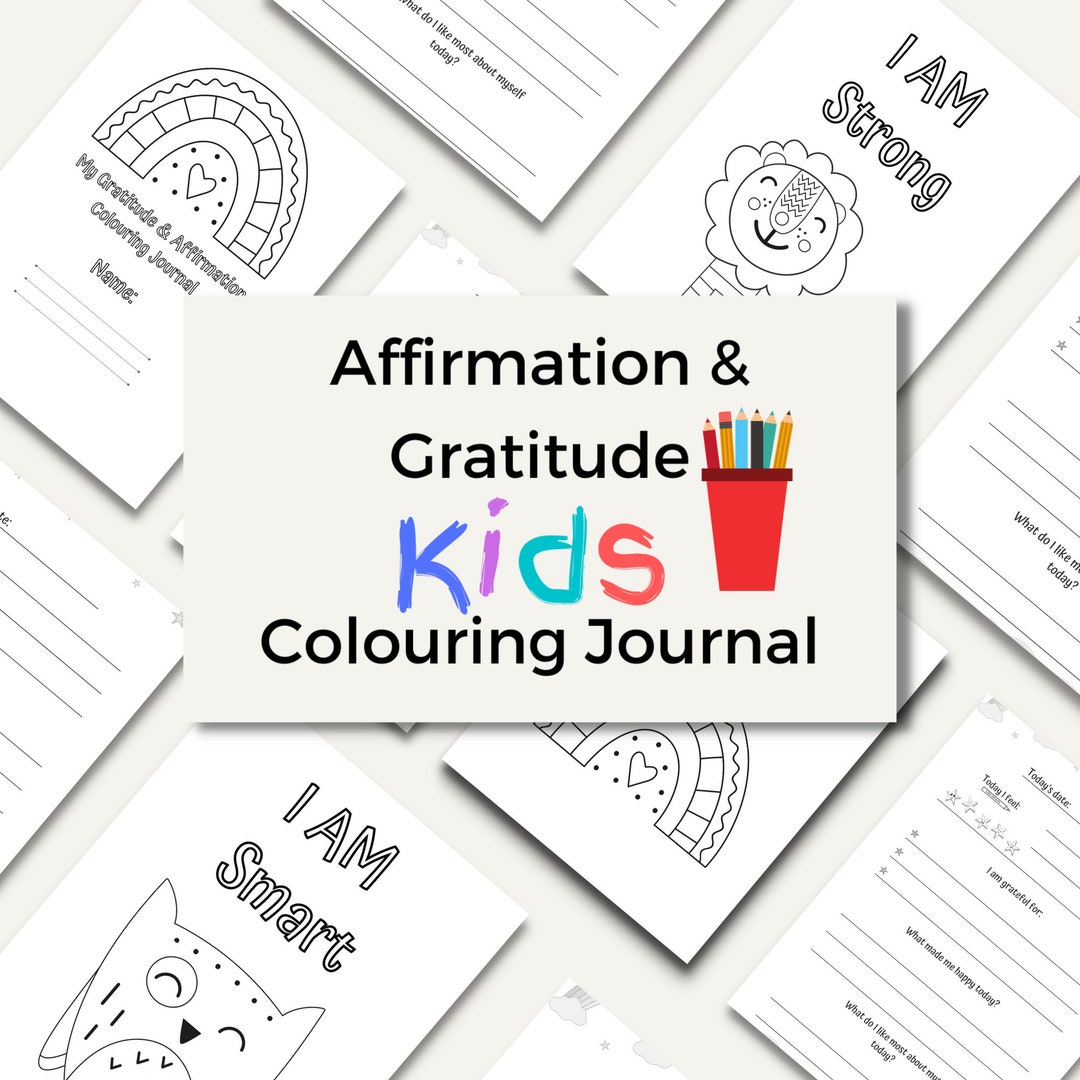 Kids Affirmation & Gratitude Colouring Journal Printable - Etsy