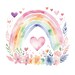 10 Watercolor Boho Rainbows Clipart Pack Rainbow PNG With Hearts ...