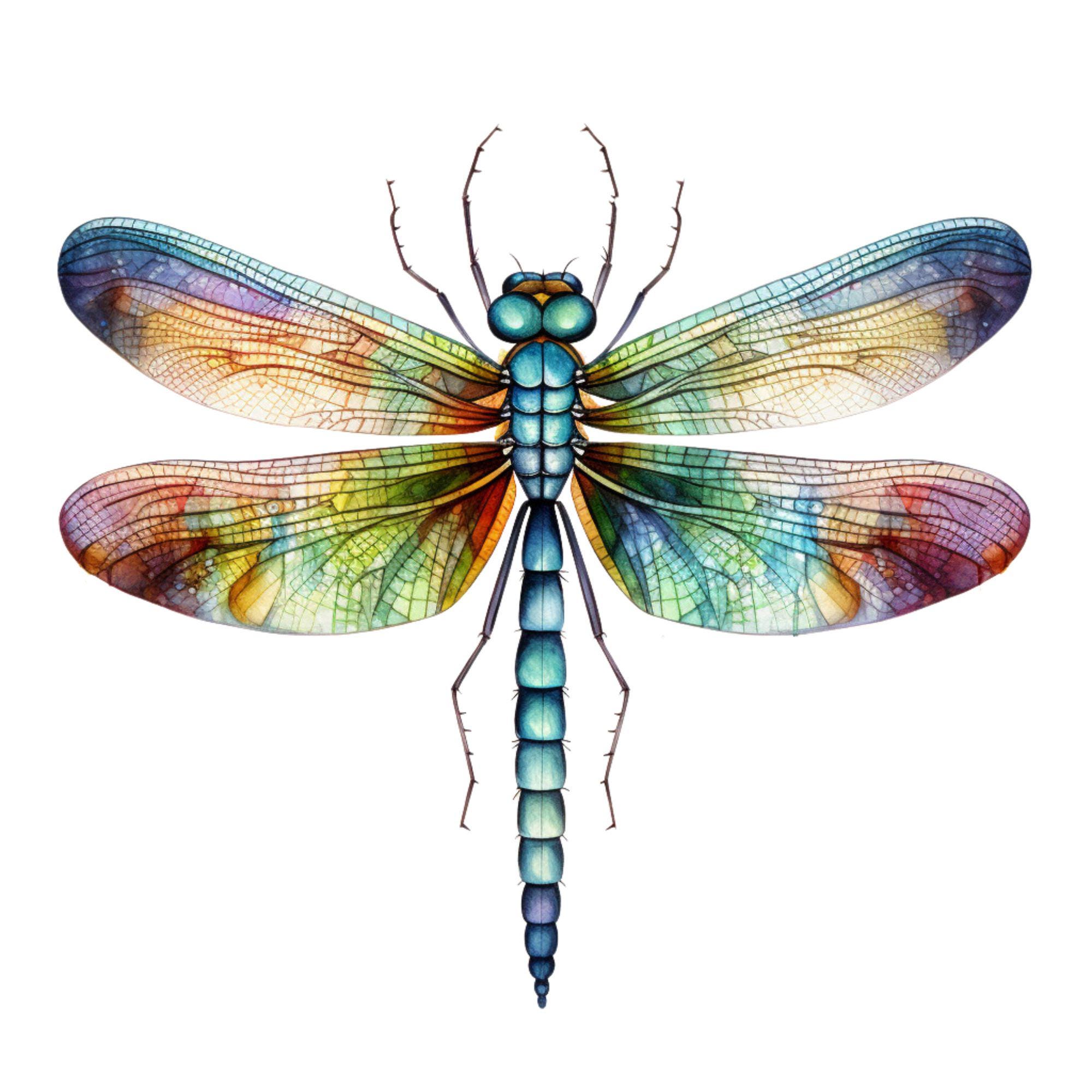 Dragonfly Clipart, Rainbow Dragonfly PNG, Commercial Use Digital ...
