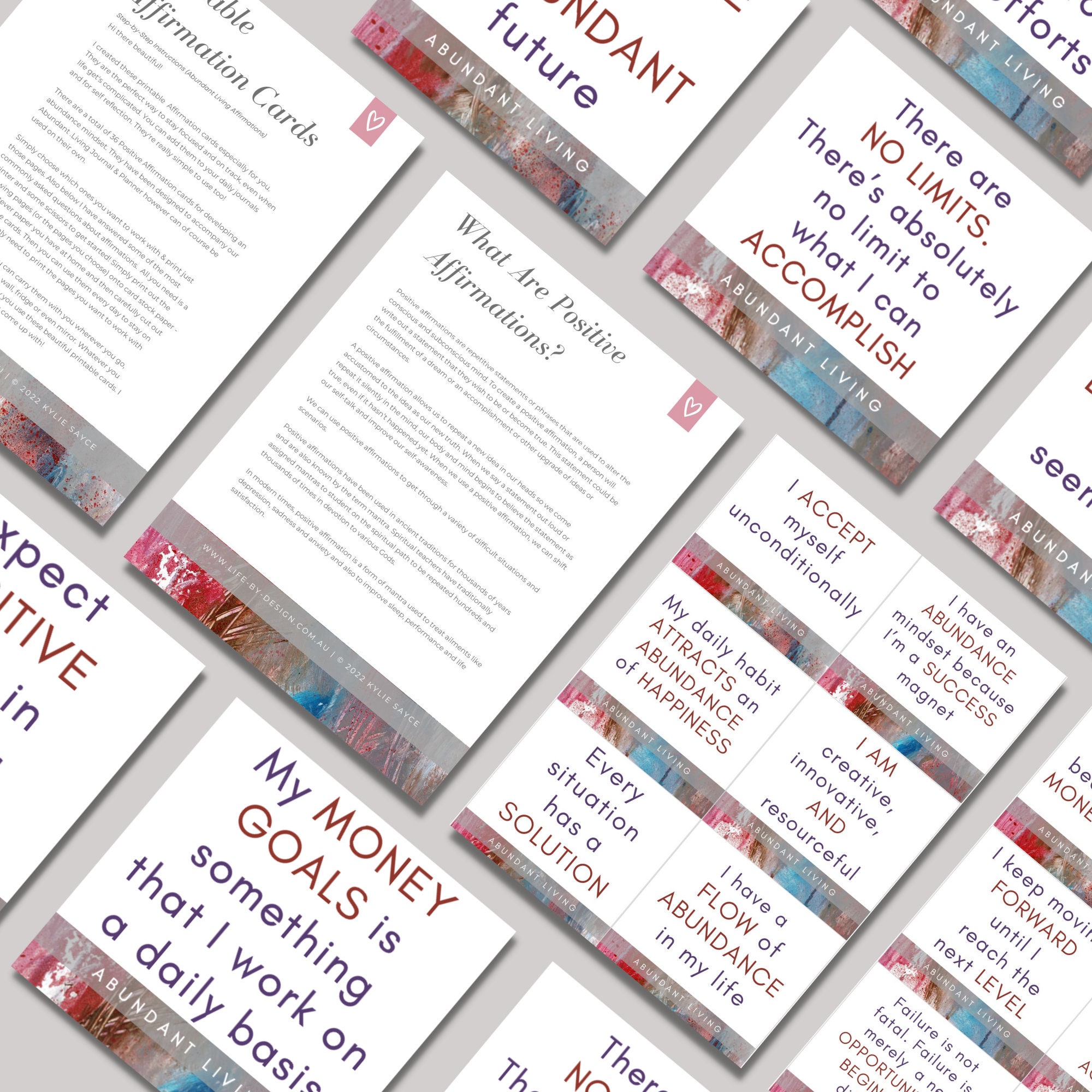 36 ABUNDANCE Affirmation Cards Printable Positive - Etsy