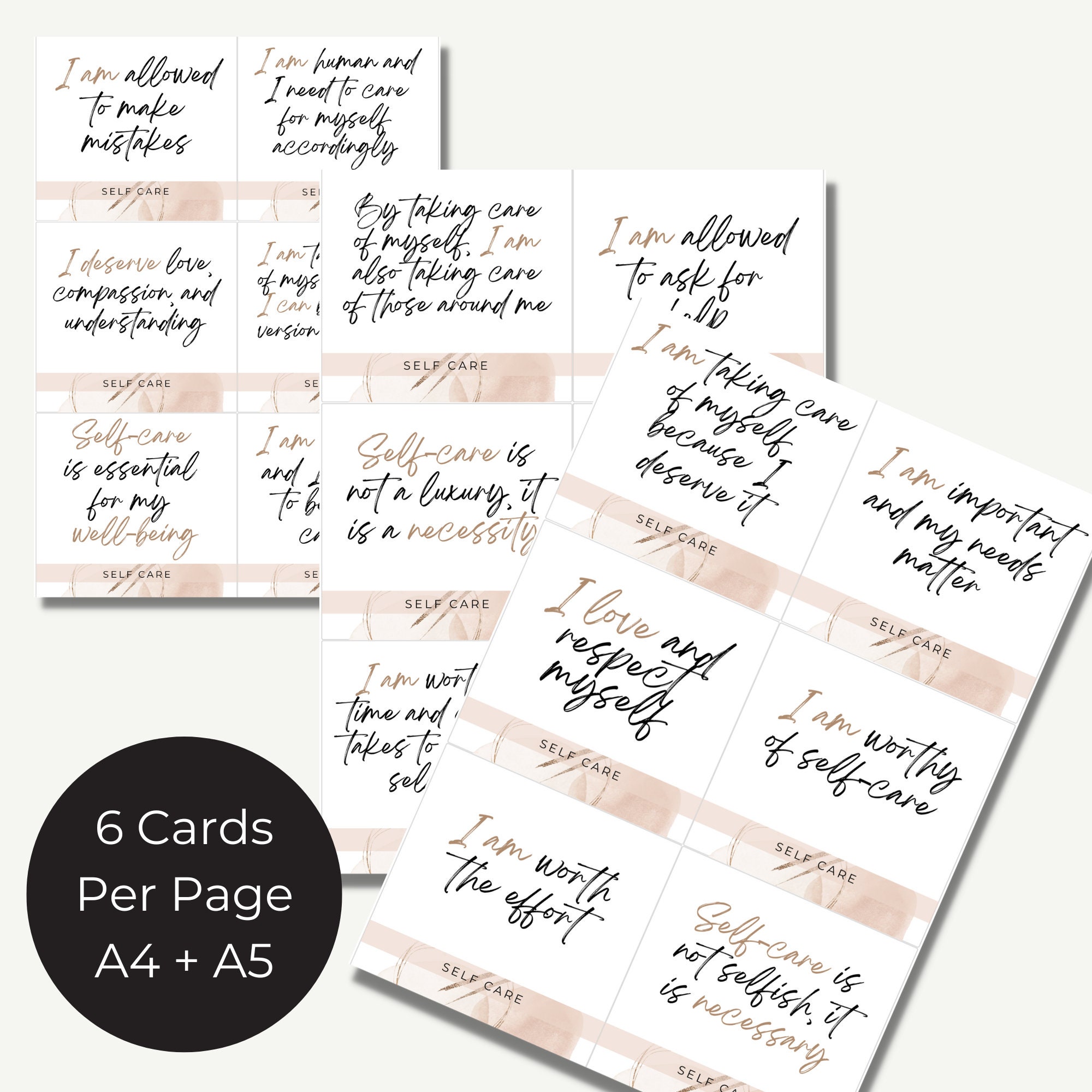 Self Care Affirmation Cards Printable Cards Daily Self Care ...