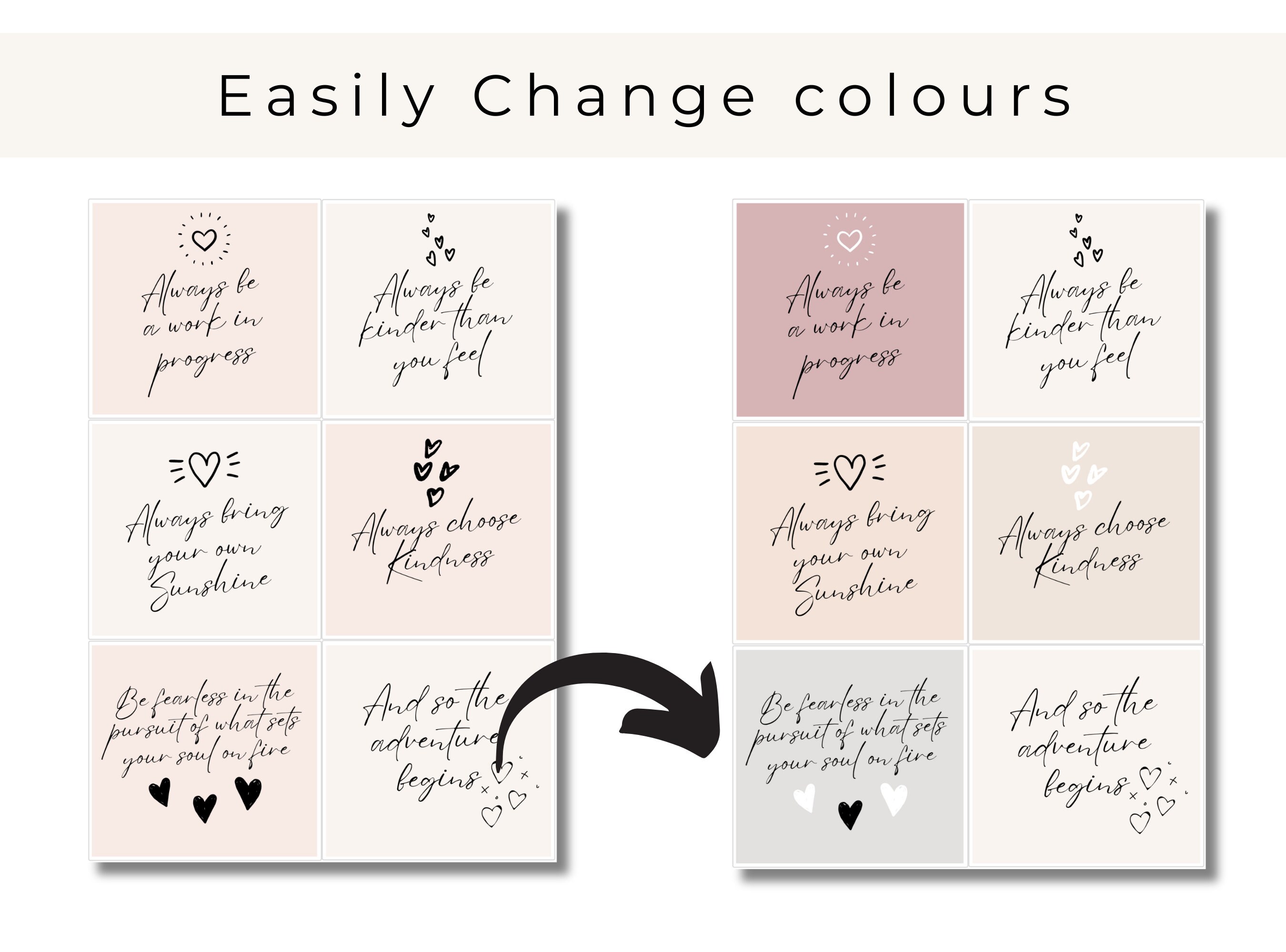 Inspirational Quotes Card Templates: Printable Canva PLR Digital ...