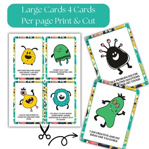 Adorable Monster-themed Affirmation Cards: Inspiring Kids Positivity ...