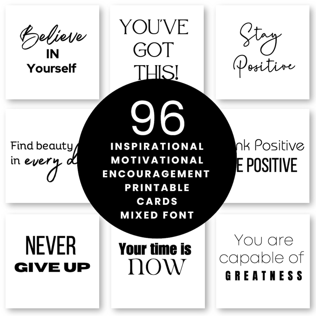 Printable Inspirational Quote Cards – Motivational Desk Decor, Kindness ...