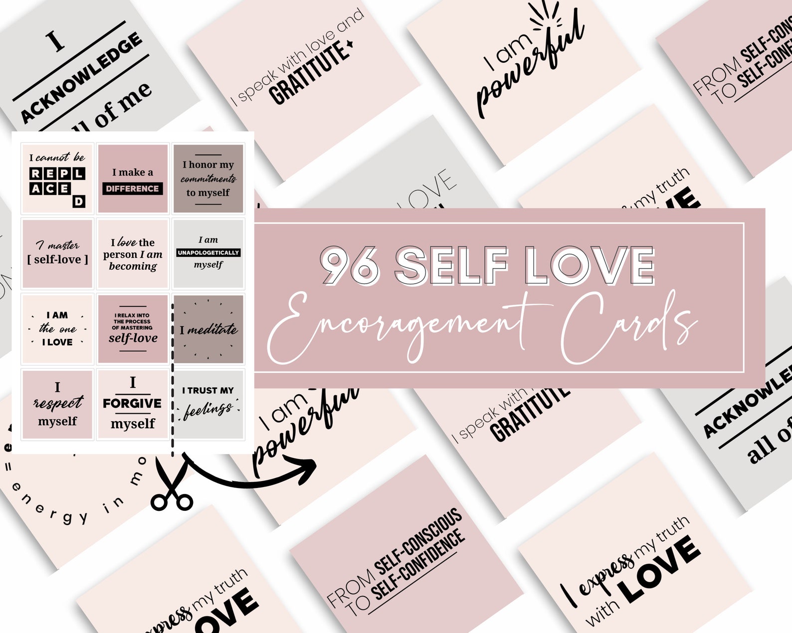 Printable Positive Affirmation Cards: Self-love Encouragement ...
