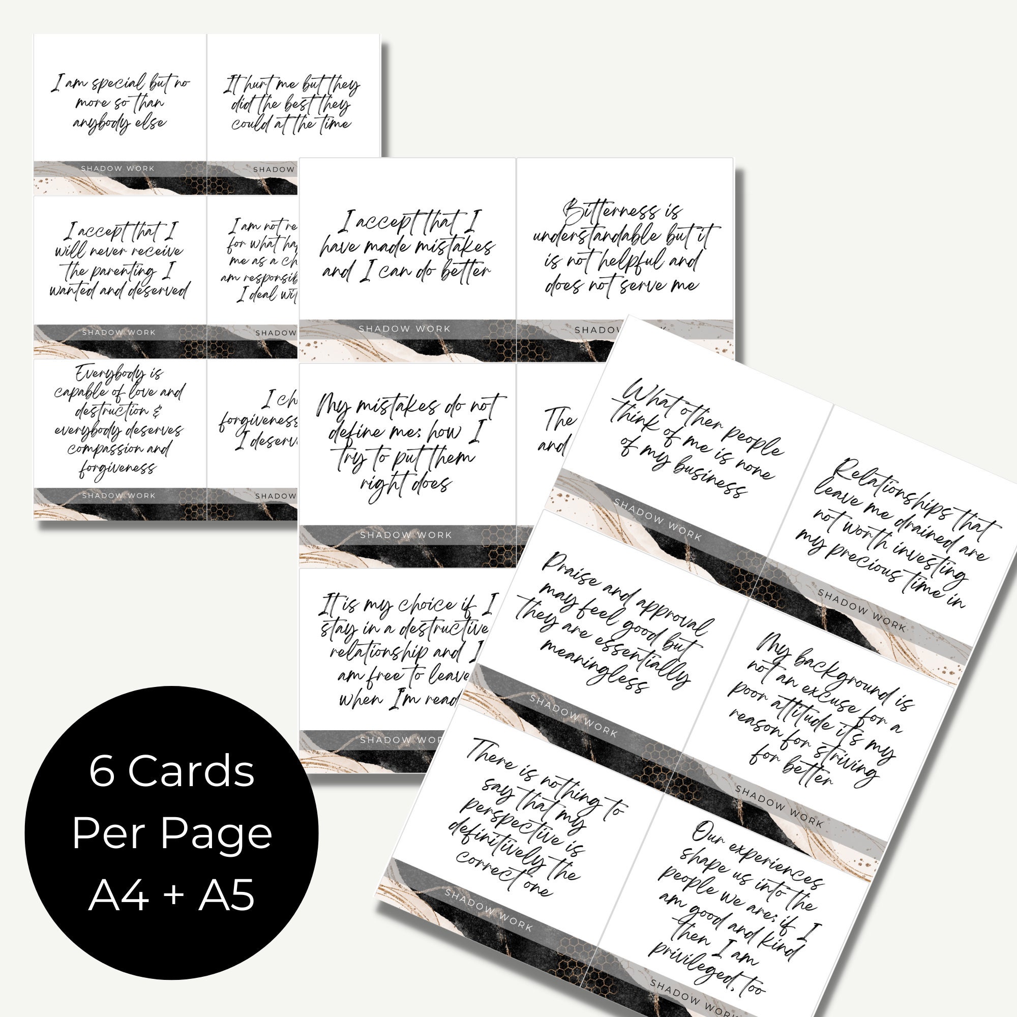 Shadow Work Affirmation Cards Printable Cards Healing Shadow Work