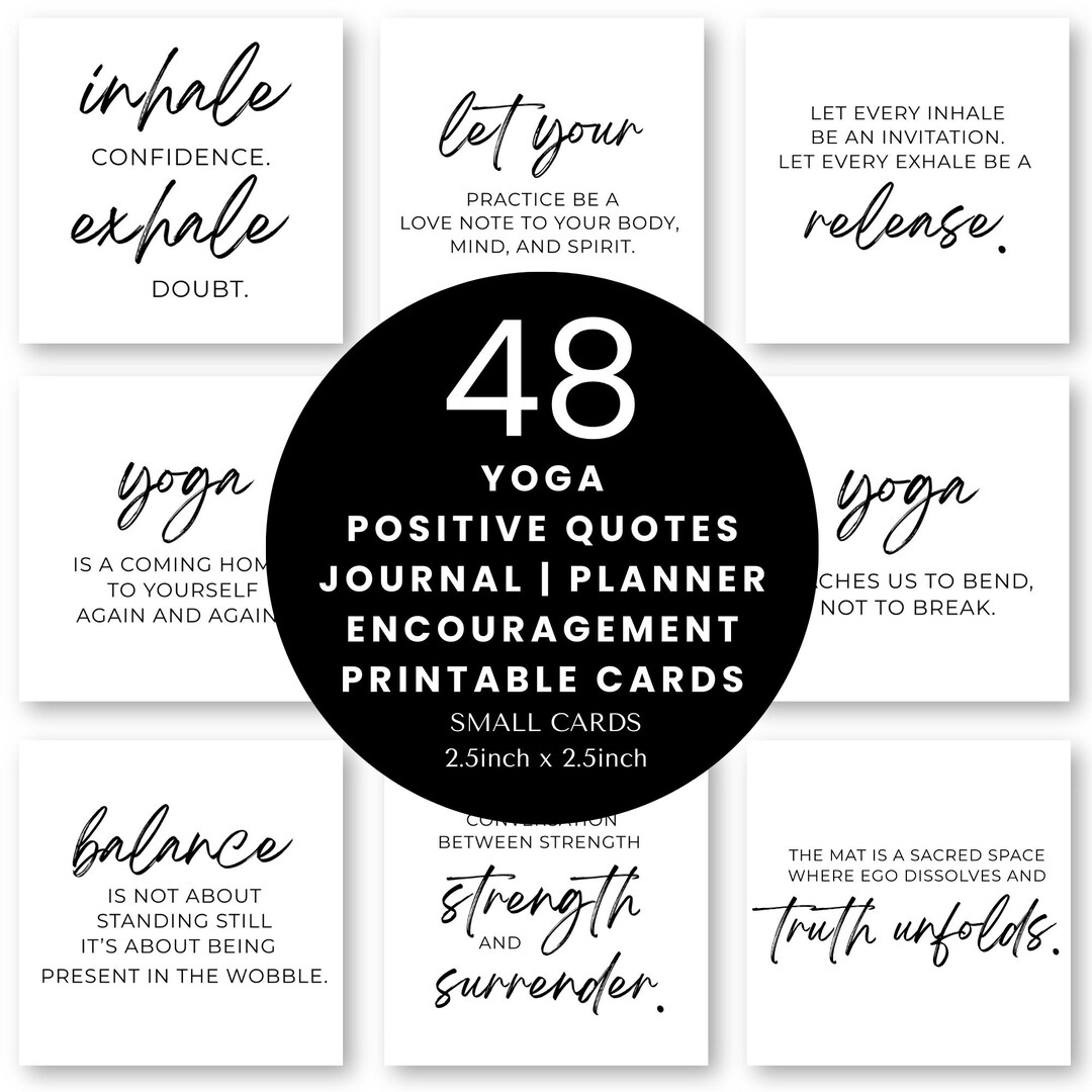 Printable Yoga & Mindfulness Inspiration Cards - Instant PDF Download ...