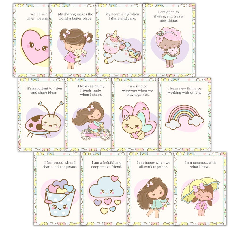 Printable Positive Affirmation Cards for Kids: Promote Sharing ...