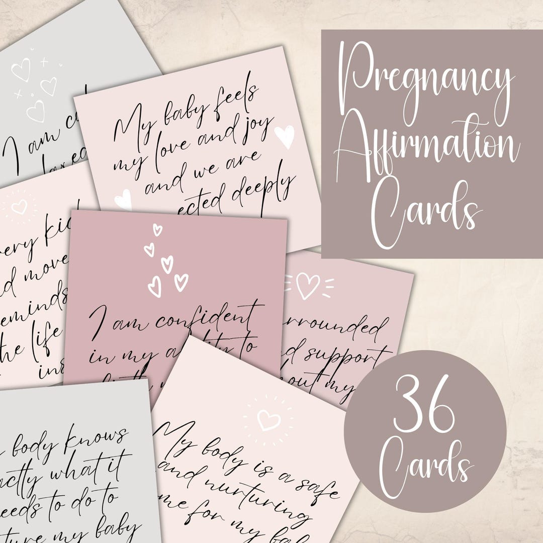 Empowering Pregnancy Affirmation Cards: Printable Set of 36 for ...