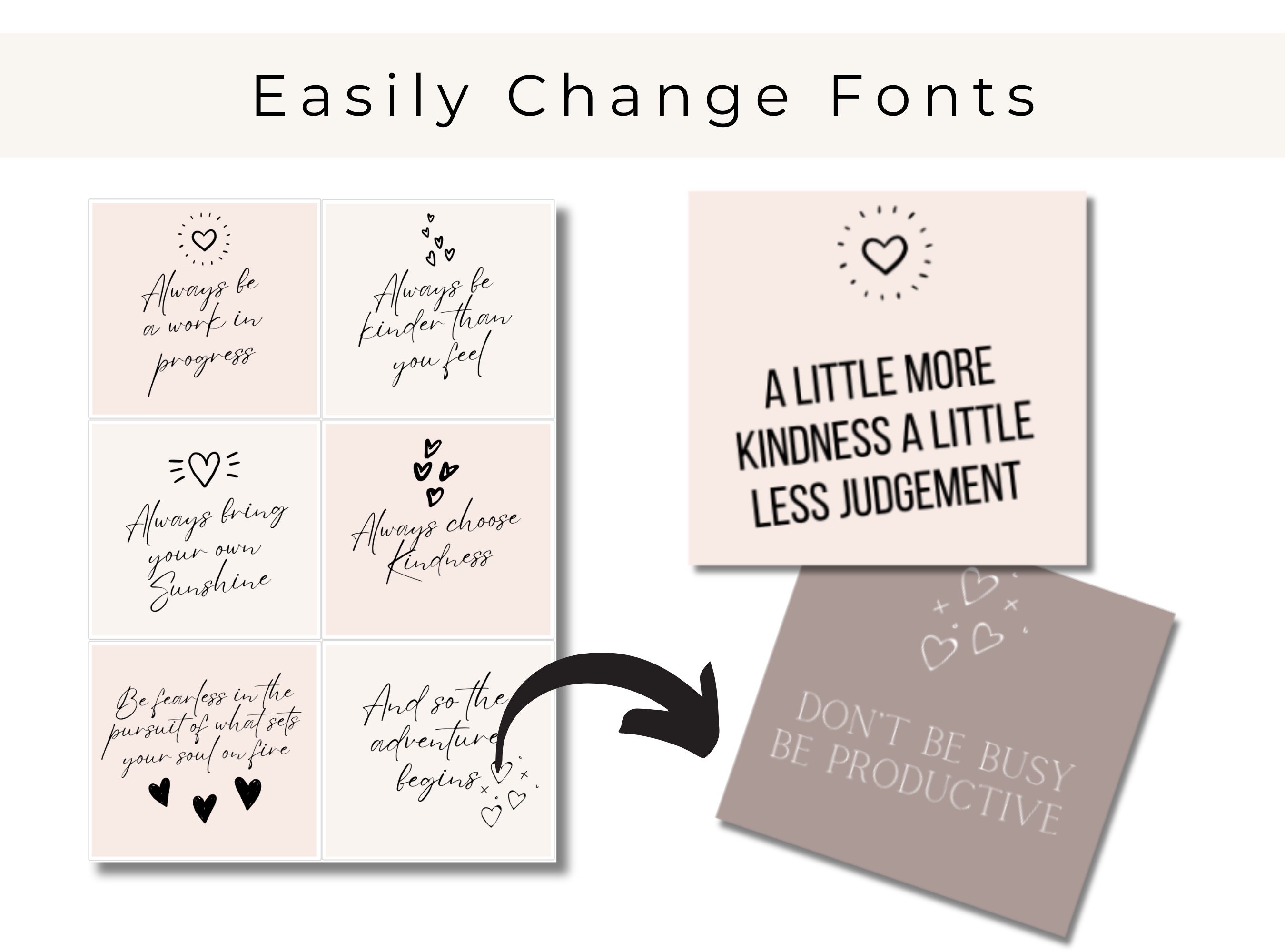 Inspirational Quotes Card Templates: Printable Canva PLR Digital ...