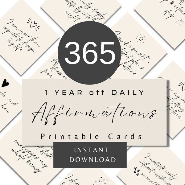 365 Affirmations Printable - Etsy