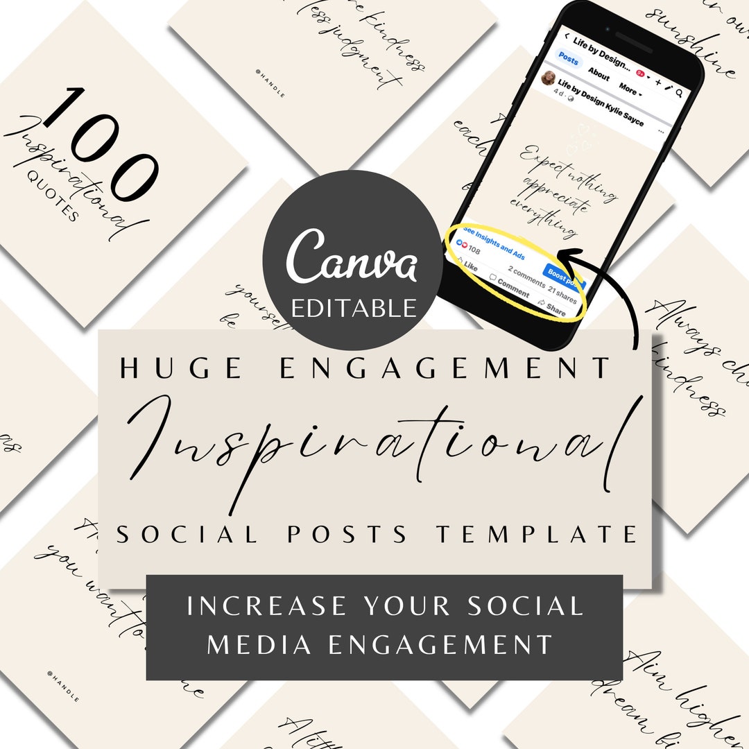 Social Media Templates for CANVA Inspirational Quotes Canva Instagram ...