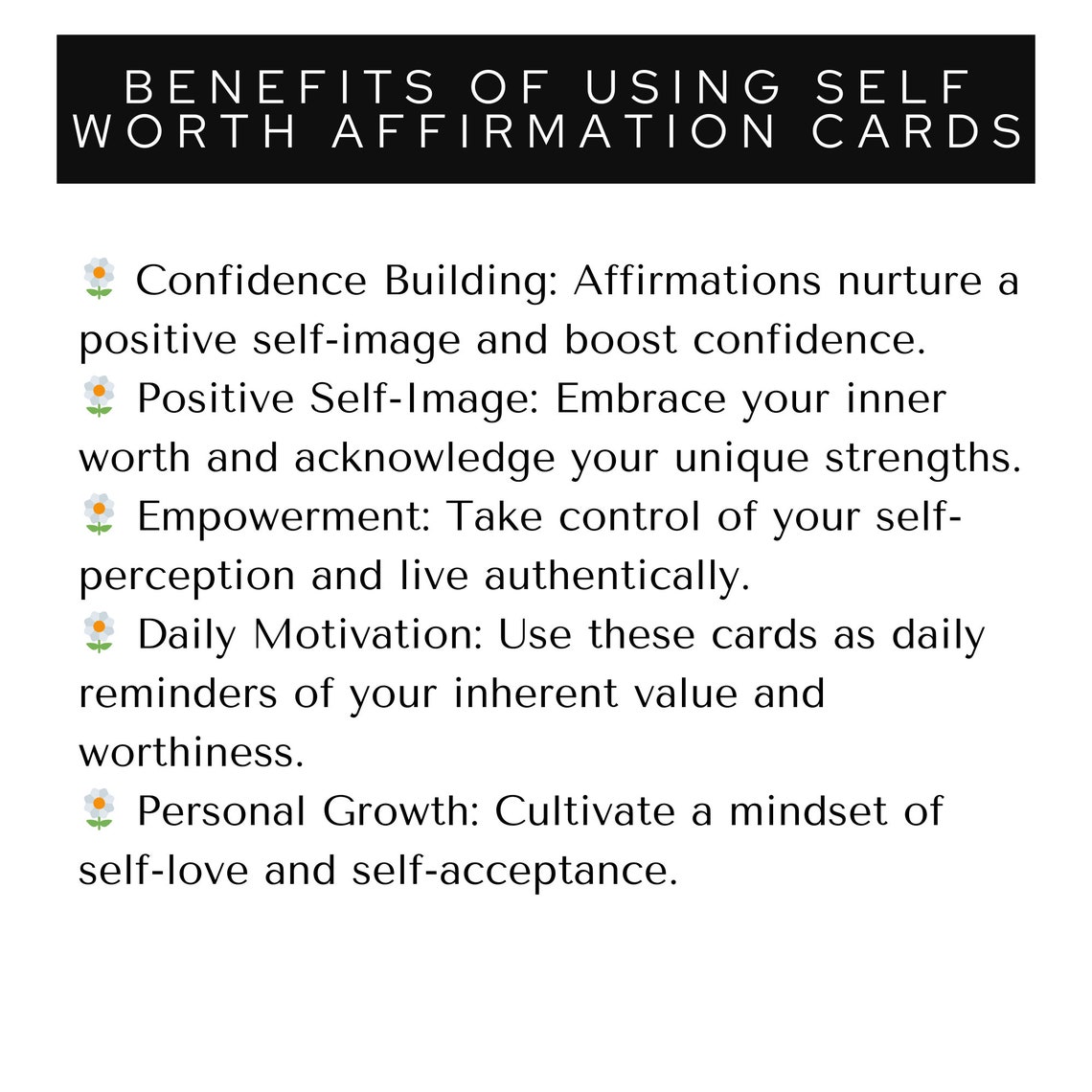 SELF WORTH Affirmation Cards Printable Cards Daily Self Worth Self ...