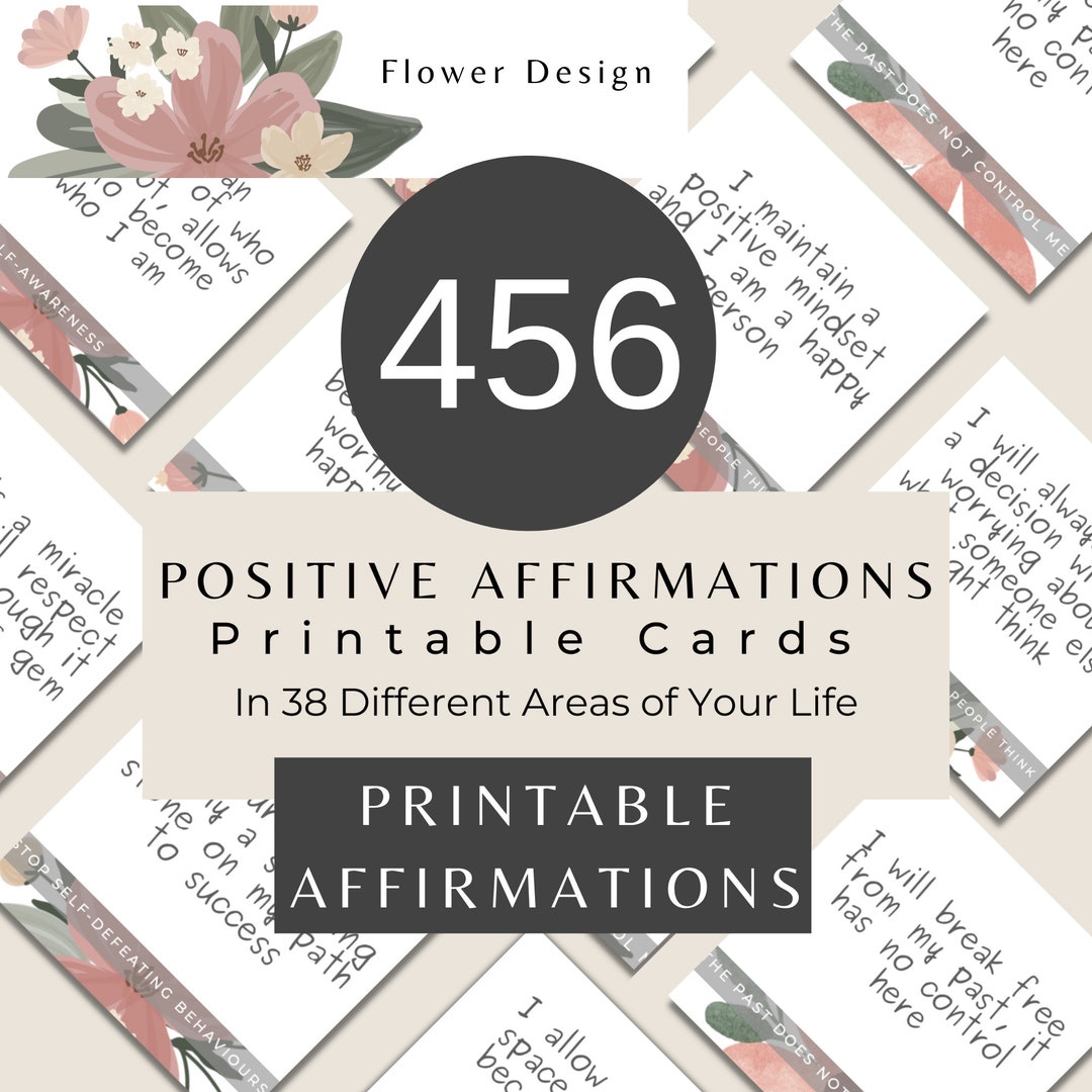 456 Printable Positive Affirmation Cards for Women - Healing, Self-love ...