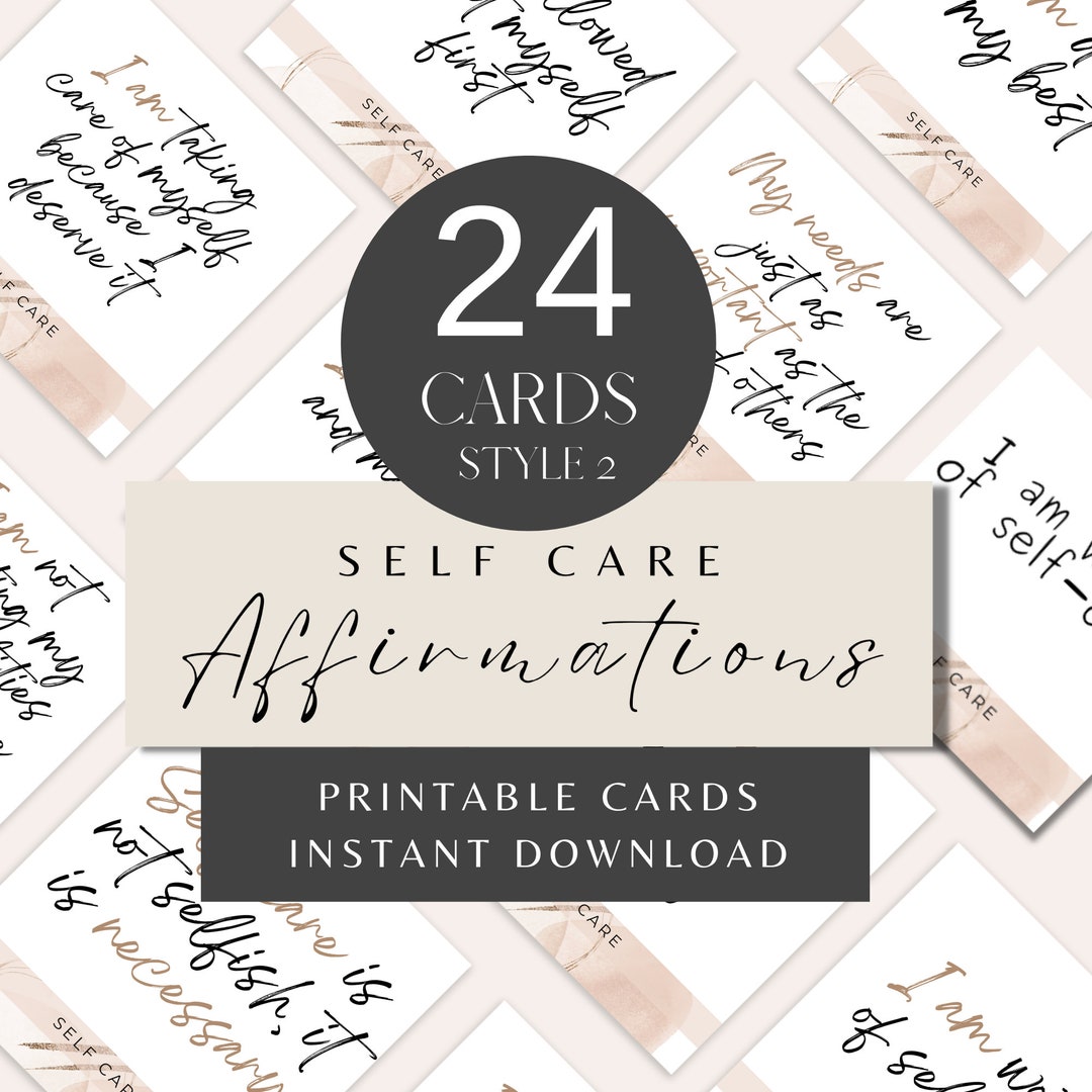 Self Care Affirmation Cards Printable Cards Daily Self Care ...