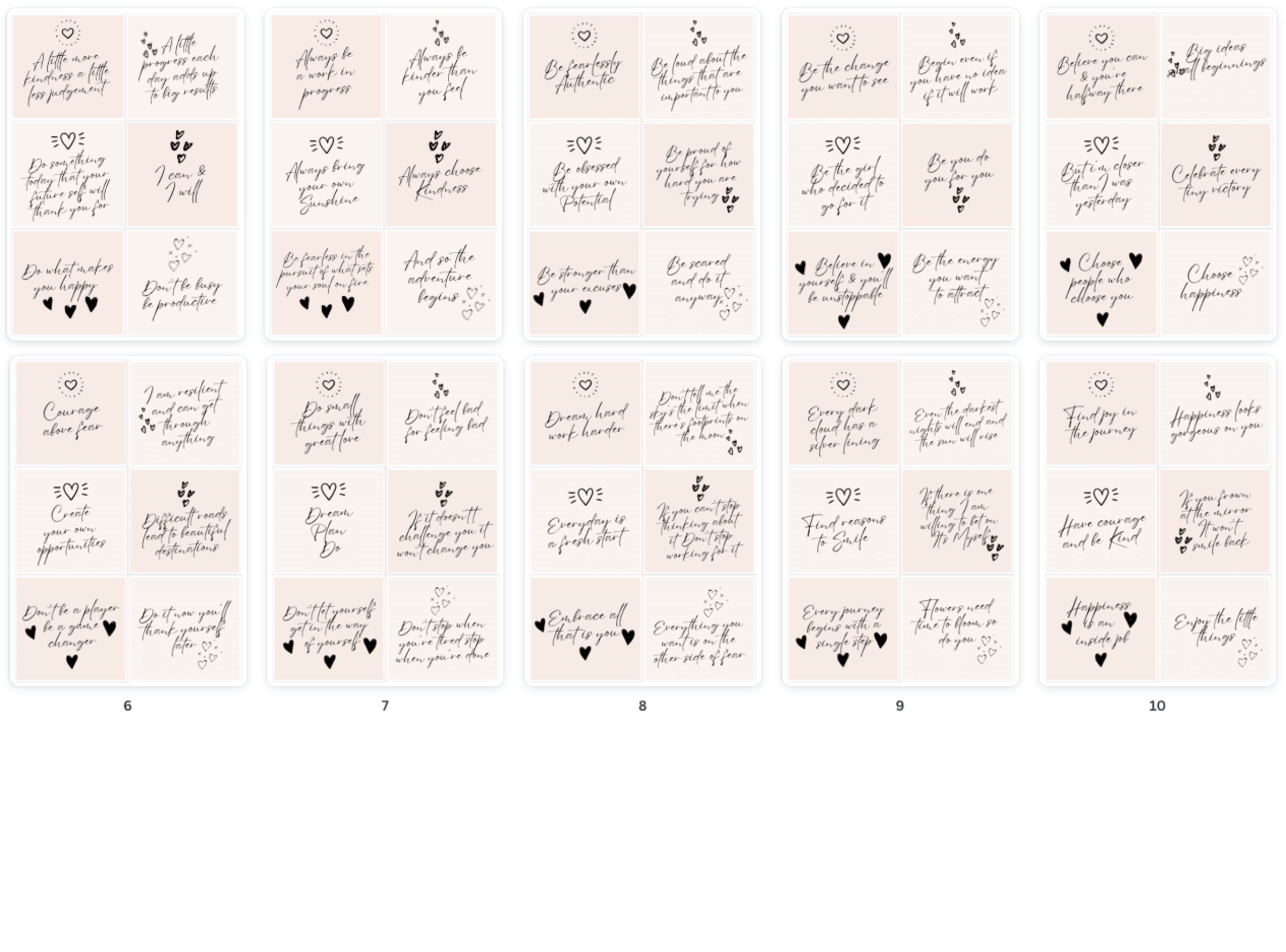 Inspirational Quotes Card Templates: Printable Canva PLR Digital ...