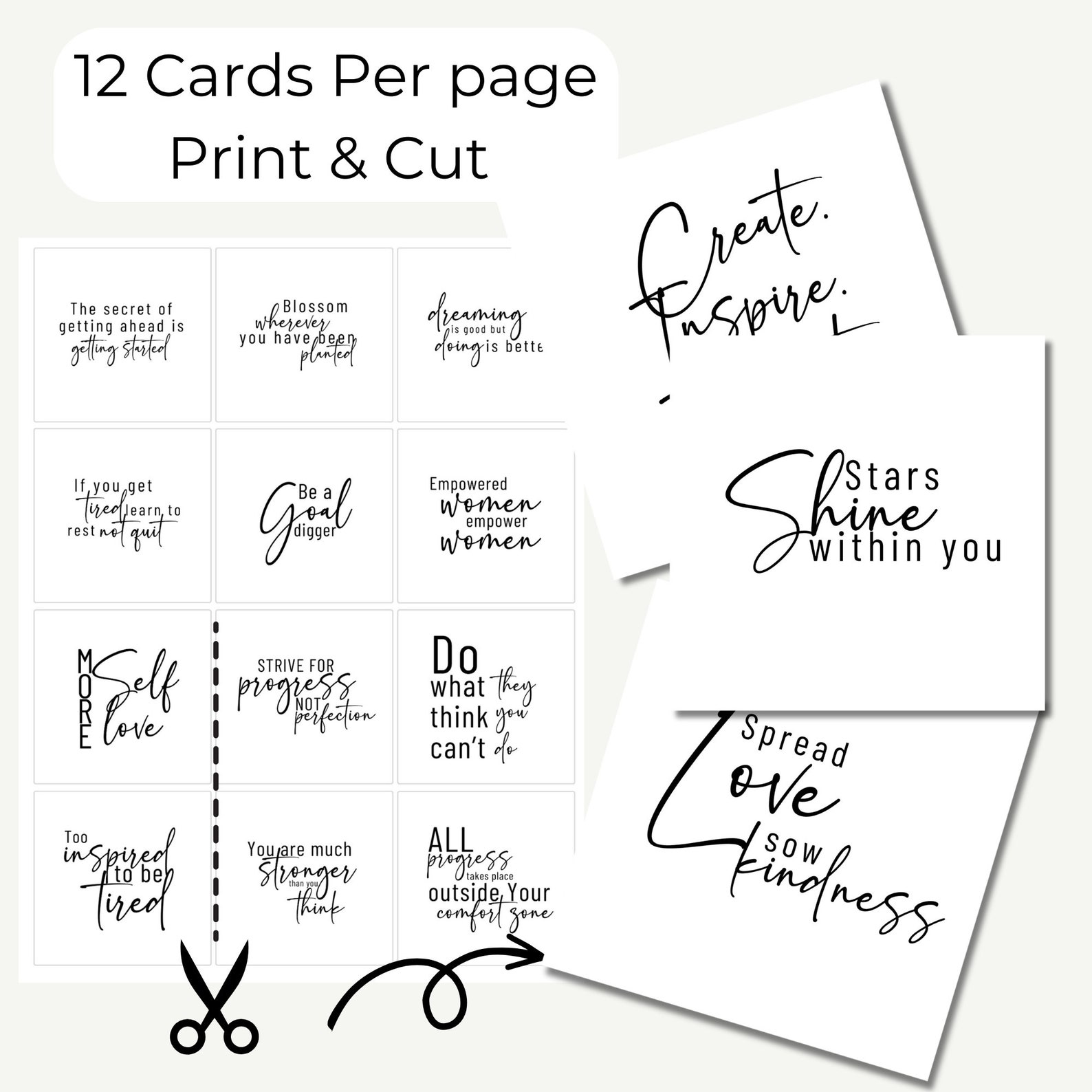 Inspirational Printable Note Cards: Motivational Quotes for ...