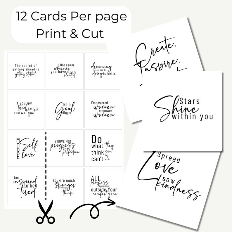 Inspirational Printable Note Cards: Motivational Quotes for ...