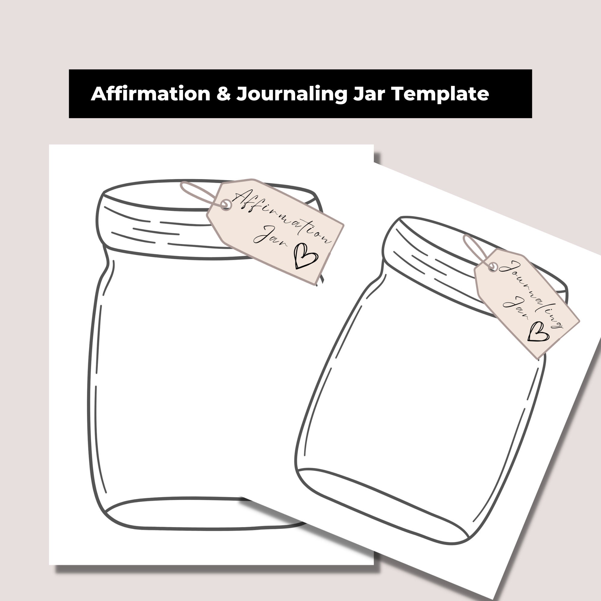 Affirmation & Journaling Jar CANVA TEMPLATE Affirmation Cards Template ...