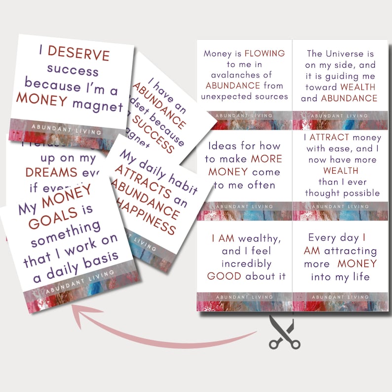 36 ABUNDANCE Affirmation Cards Printable Positive - Etsy