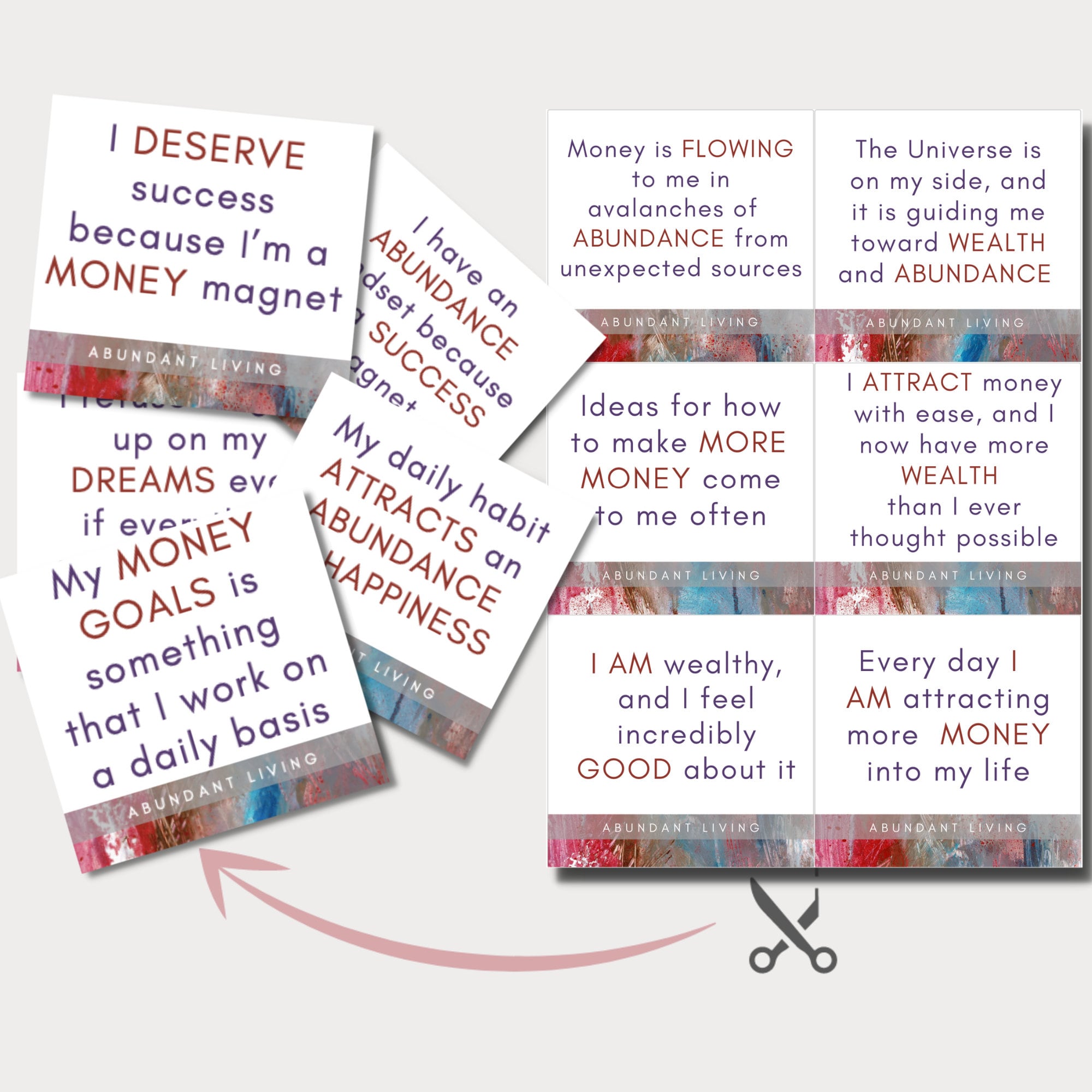 36 ABUNDANCE Affirmation Cards Printable Positive - Etsy Australia