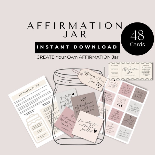 Affirmation Jar Printable Etsy
