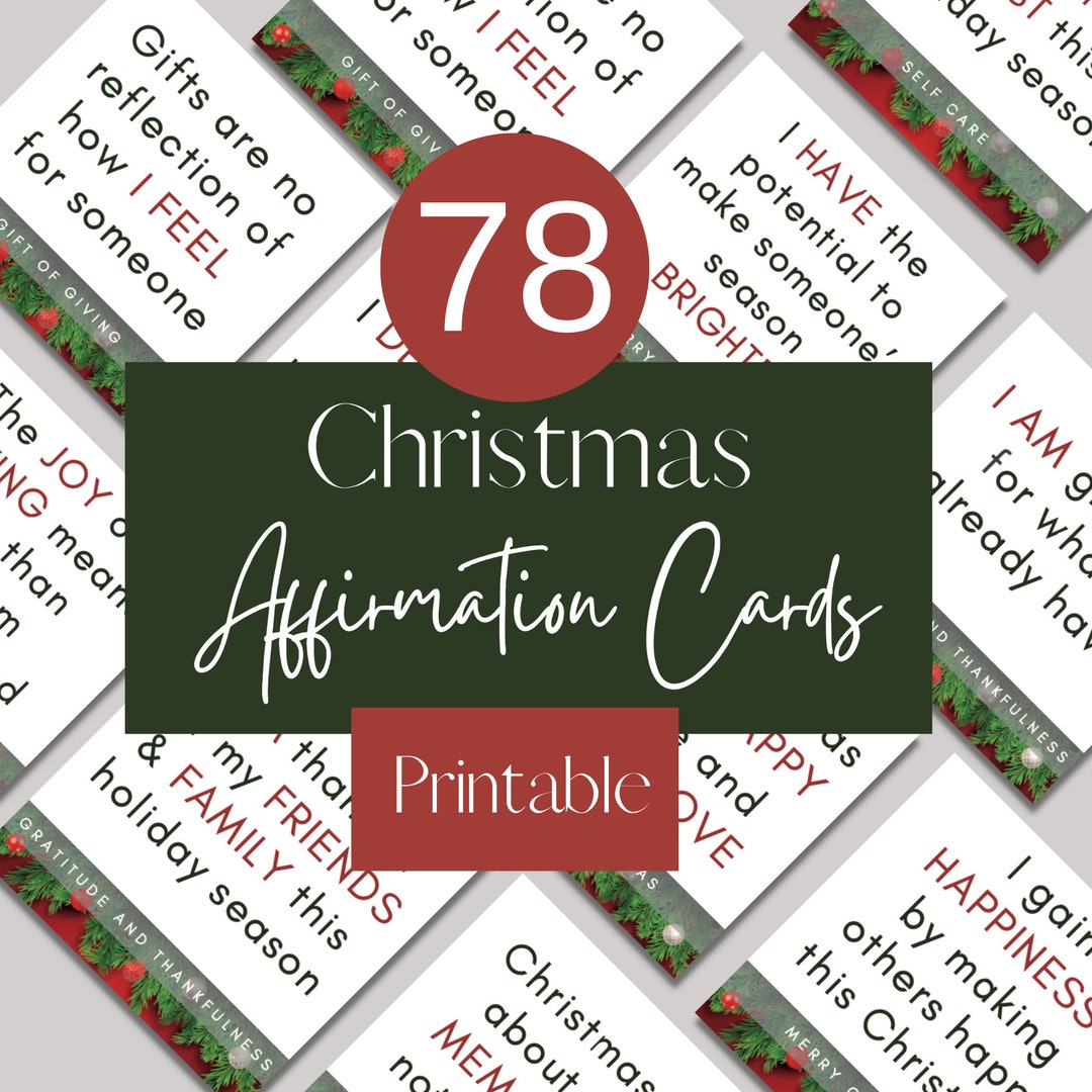 Positive Affirmation Cards Christmas, Gratitude Thankfulness, Gift of ...