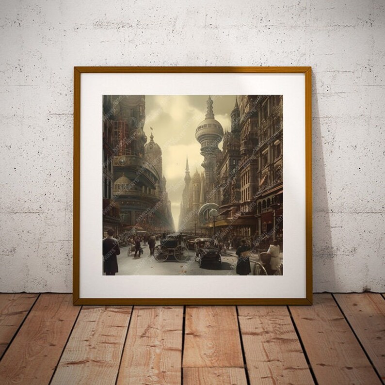RETRO FUTURISTIC MEGACITY Printable Poster - Etsy