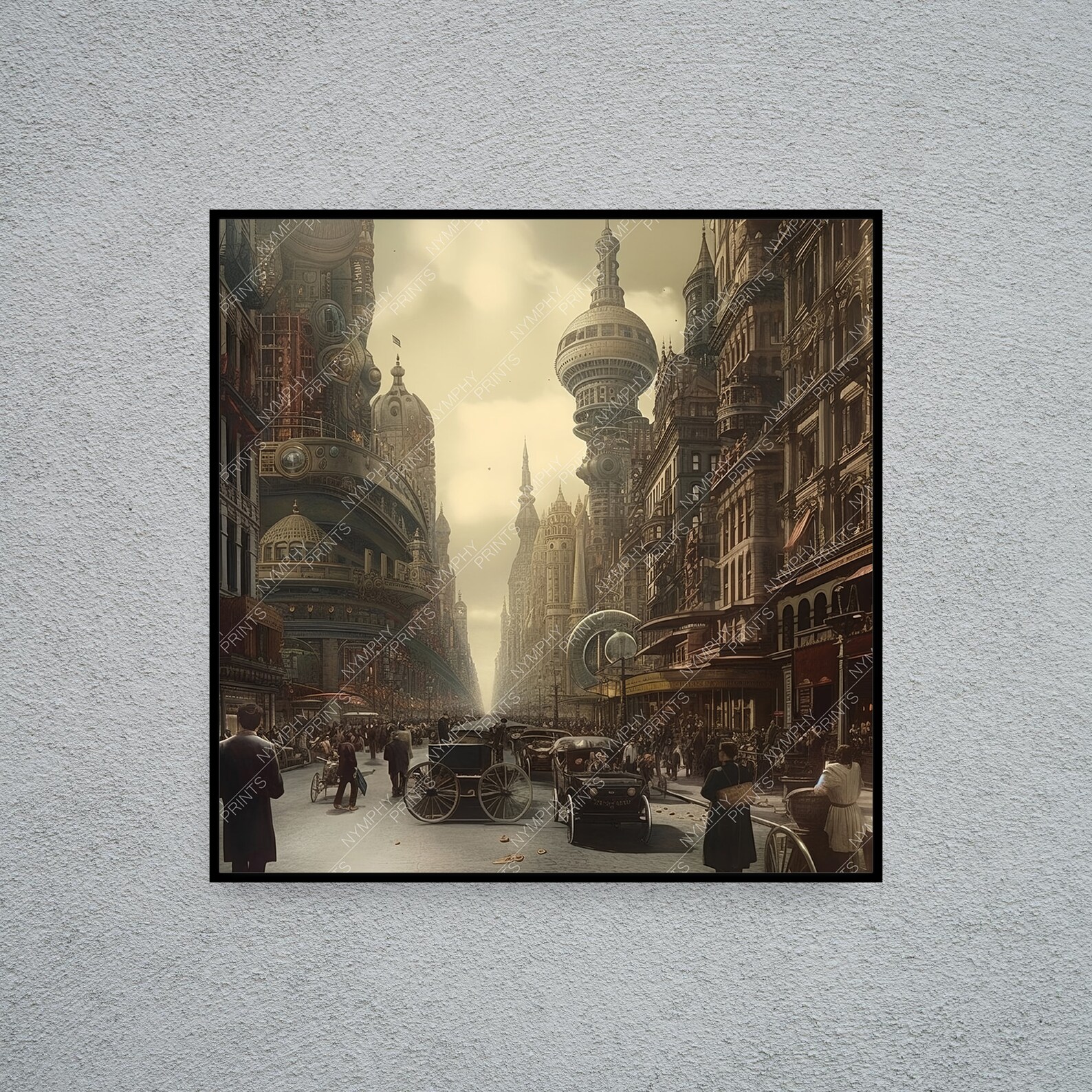 RETRO FUTURISTIC MEGACITY Printable Poster - Etsy