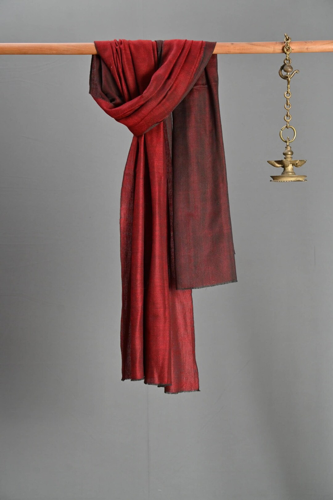 Blood Red Shawl, Dual Color Scarf, Neckerchief, Reversible Stoles, Fine ...