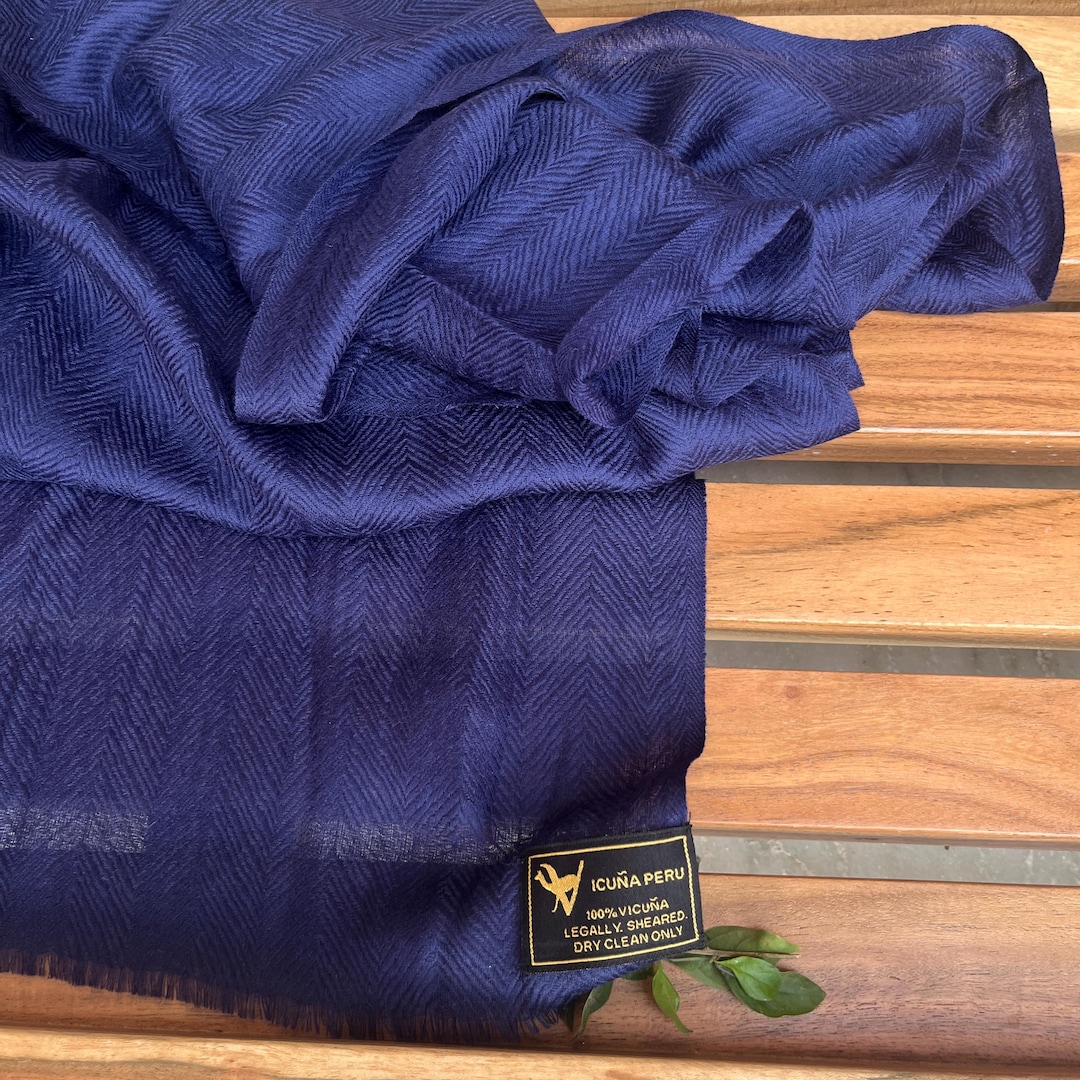 Royal Blue Peruvian Vicuna Scarf, Fine Alpaca Wool, Sourced From Andes ...
