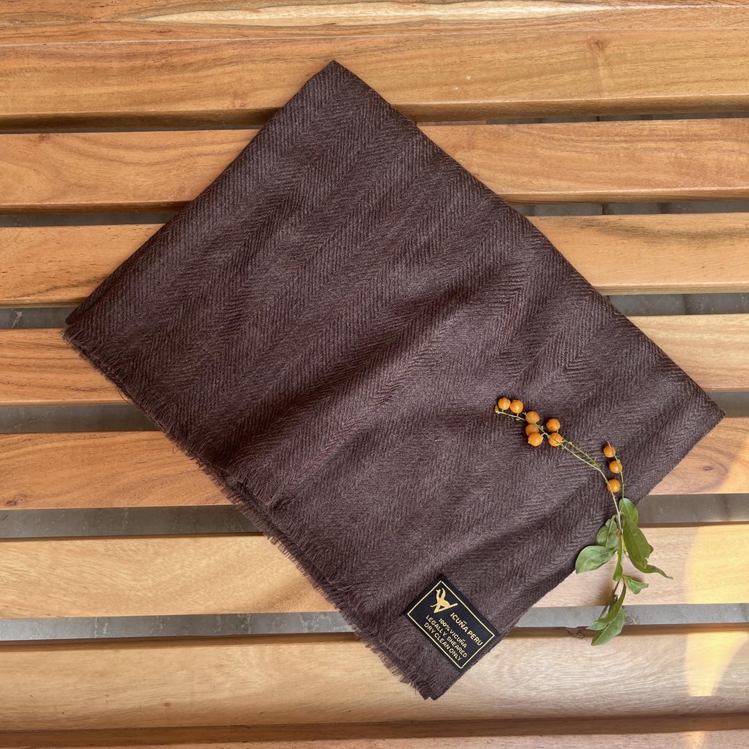 Cocoa Brown, Vicuna Scarf, Andes Mountain Yarn, Peru Alpaca, Original ...