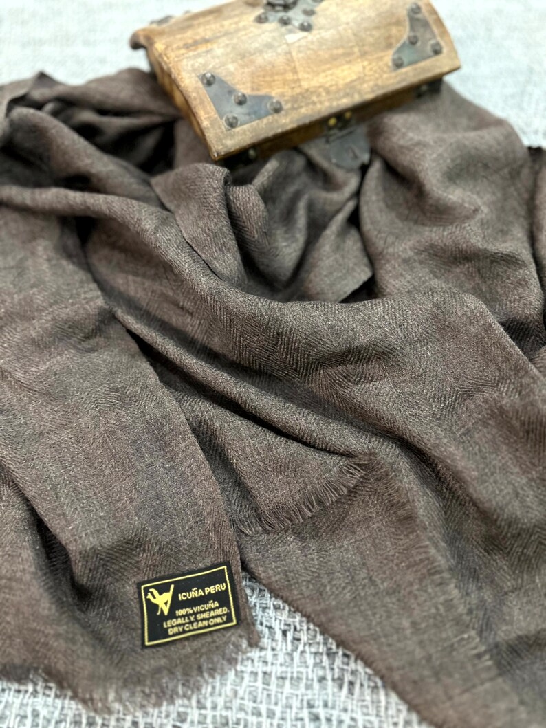 Choco Brown Hand Knitted Guanaco Scarf, Luxurious Handwoven Scarf ...