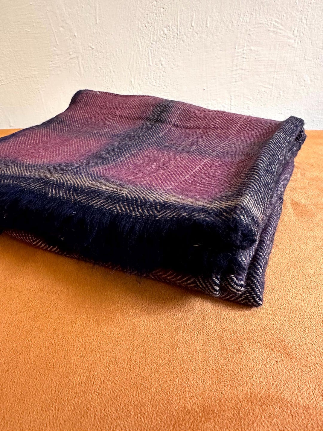 Gradient Red and Blue Blanket, Modern Decor, Warm and Cozy, Hand Woven ...