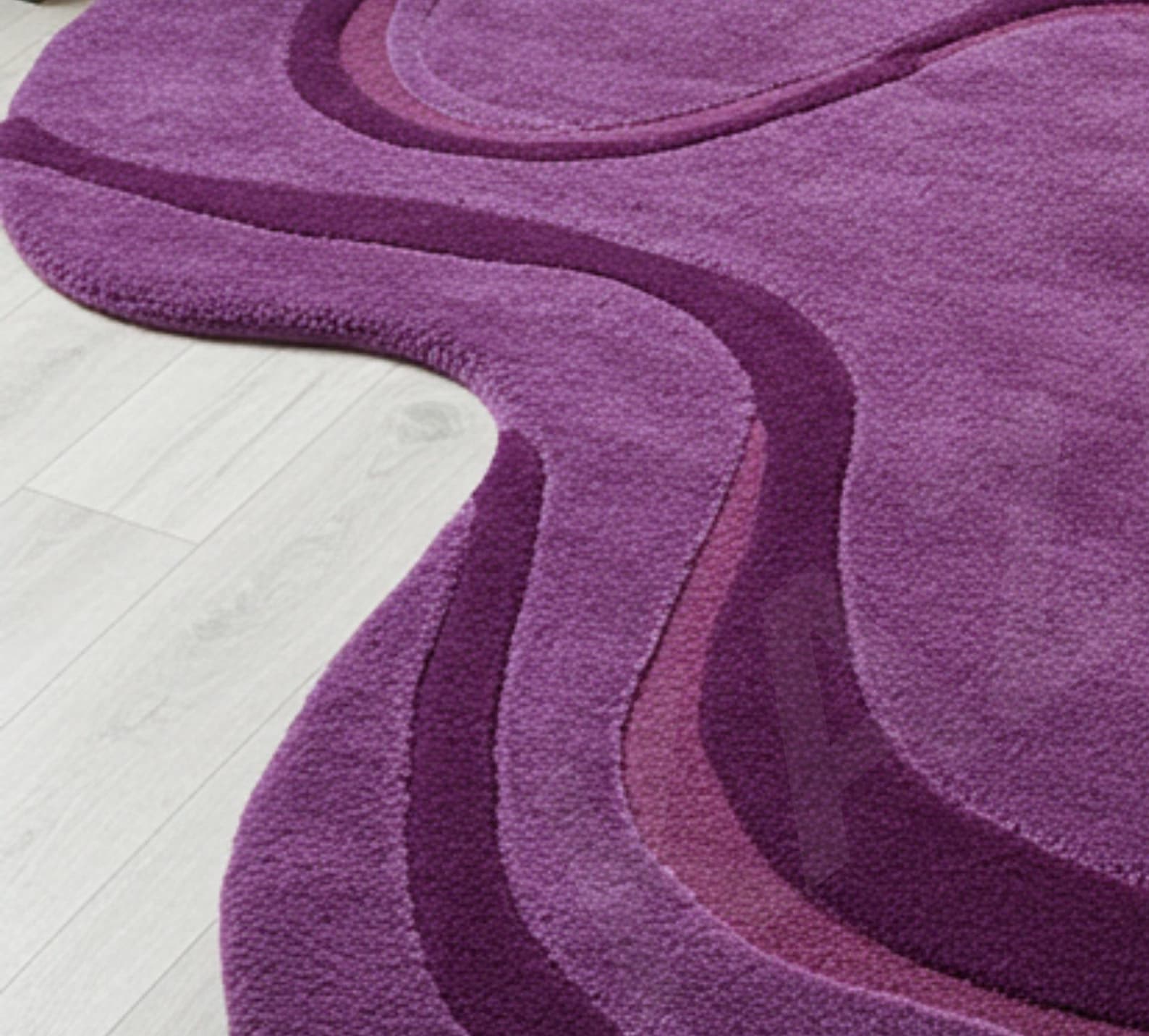 Amethyst Ripple Hand-tufted Wool Rug Irregular Shape Purple Color 8X10 ...
