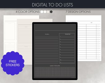 To Do List for iPad Goodnotes Notability Weekly to Do List Digital Task ...