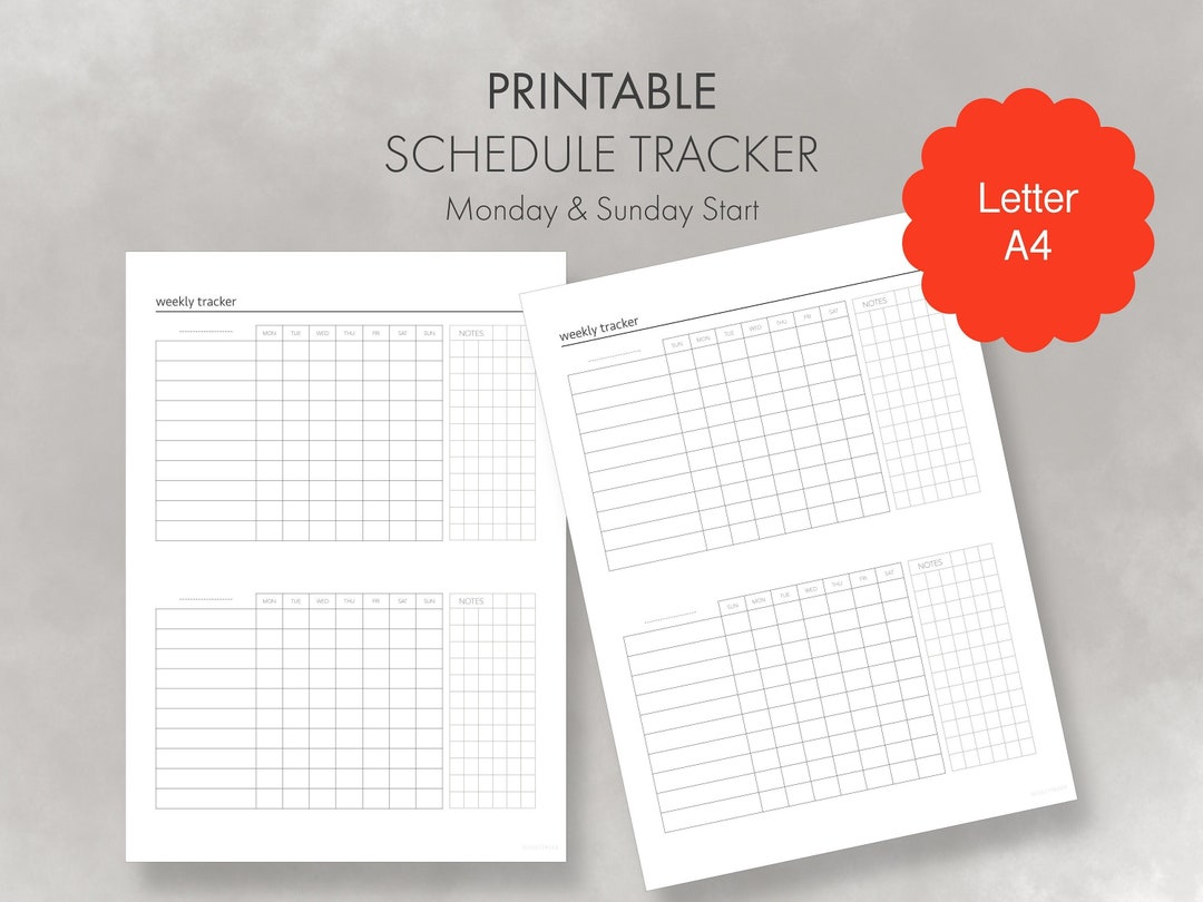 Printable Schedule Trackers Routine Tracker Habit Tracker - Etsy