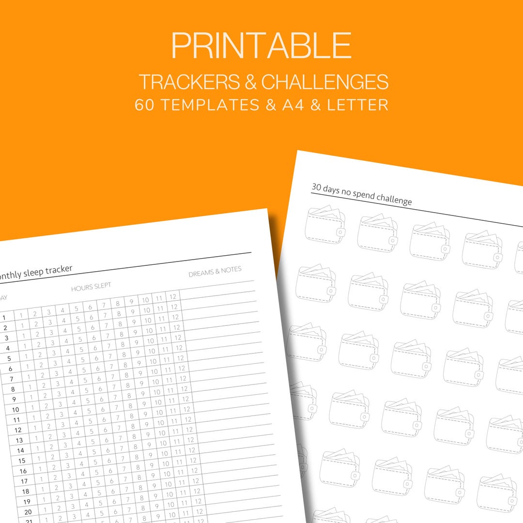 Printable Habit Trackers and Challenge Templates, Routine Tracker, 30 ...