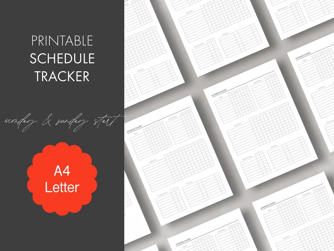 Printable Schedule Trackers Routine Tracker Habit Tracker Challenges ...
