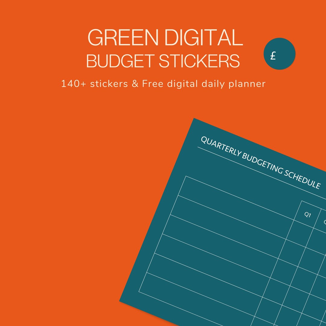 Green Digital Budget Stickers Set Financial Planning Sticky Notes ...