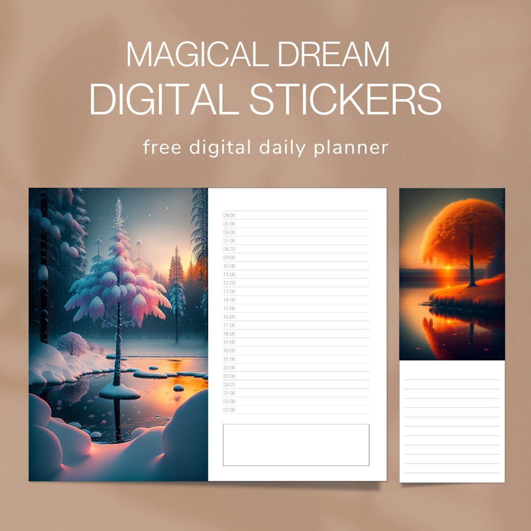 AI Artwork Digital Sticker Pack Clean, Modern Daily Planner Widgets for ...